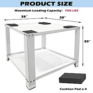Royxen Laundry Pedestal 28" Wide 20 Inch Tall Universal Fit 700lbs Capacity, Washing Machine Base Stand Dryer Base Platform Heavy Duty, 20“ Height