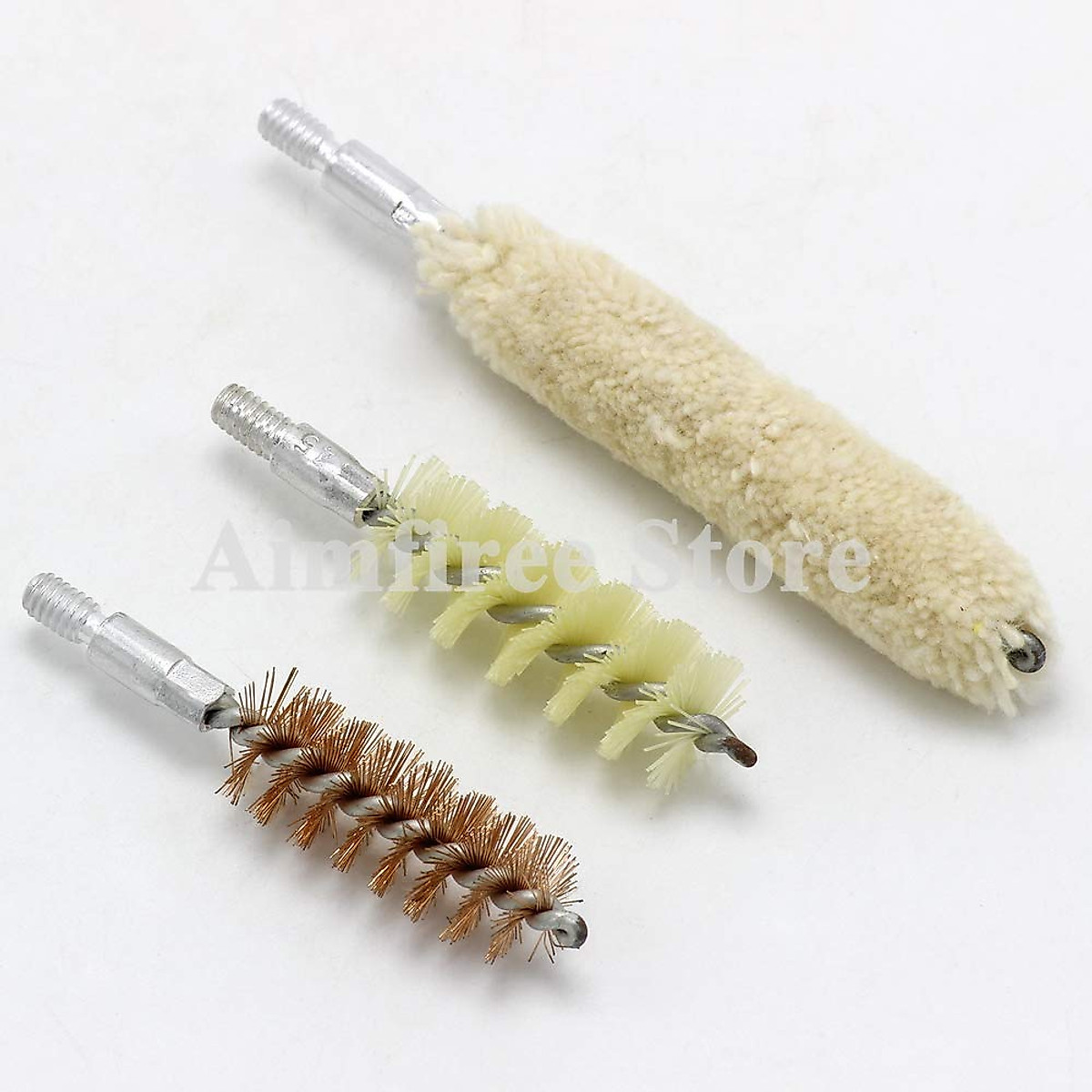 Aimfiree 3Pcs/Lot .45cal Nylon Cotton Mop Phosphor Bronze Bore Brush Gun Cleaning Brush for Rifle Pistol Thread 8-32