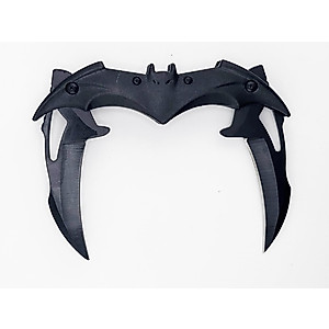 ARLEZA STORM Dark Knight Twin Blade Bat Knife - 11" Pocket Folding Spring Assisted Dual Blades Tactical Knife for Comics Superhero Fan! (Black/Black)