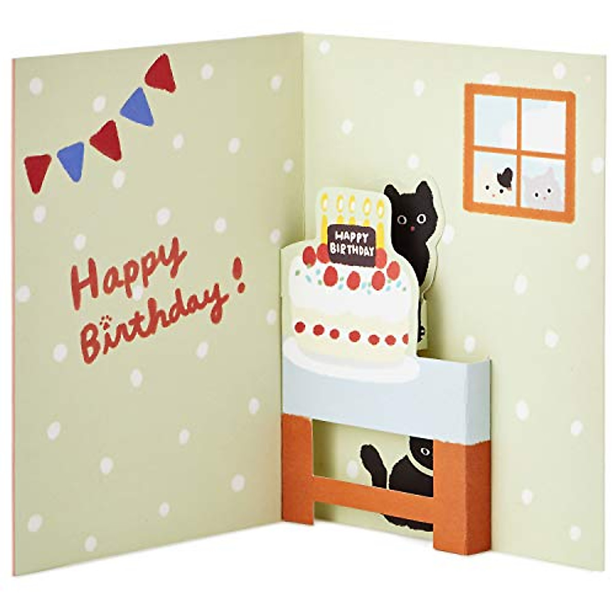 Hallmark Pop Up Birthday Card (Cat and Friend with Birthday Cake)