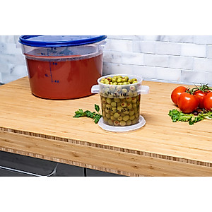 Carlisle FoodService Products Storplus Round Food Storage Container with Stackable Design for Catering, Buffets, Restaurants, Polypropylene (Pp), 1 Quart, Clear