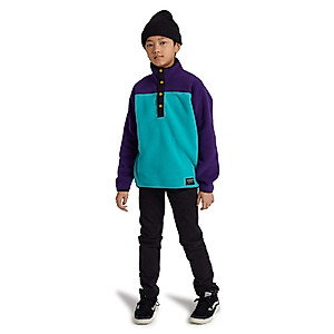 Burton Kids Spark Fleece Anorak, Parachute Purple/Dynasty Green, Large
