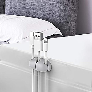 Delidigi 6 Pack Cord Holder Clips for Desk, Strong Adhesive Wire Cable Organizer Keeper for Organizing USB Charging Cable Home Office and Car (Grey)