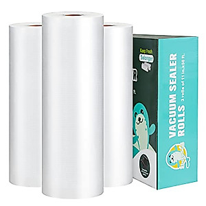 Happy Seal Vacuum Sealer Bags 11x50 Rolls 3 Pack for Food Saver, Seal a Meal, BPA Free, Commercial Grade, Great for Vac Storage, Meal Prep or Sous Vide