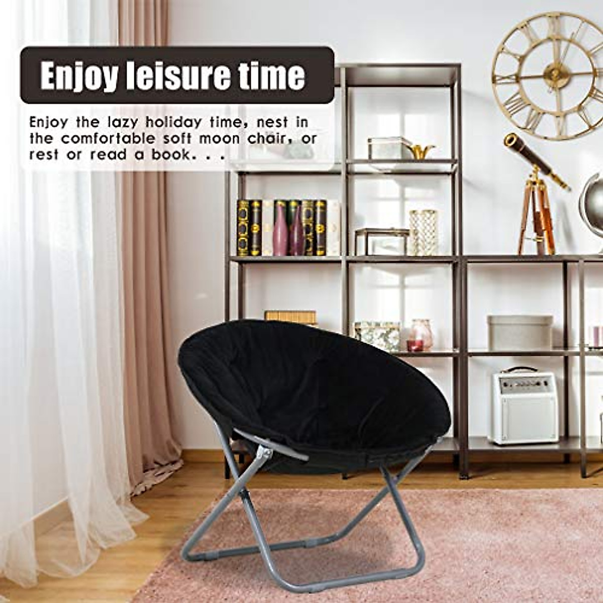 FDW Moon Chair Set of 2 Chairs for Bedroom Saucer Chair Bedroom Chair Foldable Chair for Home Furniture