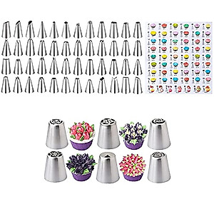 Cake Decorating Supplies 471pcs, Baking Tools Set for Cakes，Cake Turntable, Piping Icing Tips for Beginners or Professional