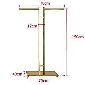 Household goods Simple Metal Clothing Store Display Stands,Gold 2-Way Clothing Rack Suit Shirt Display Stand,Entrance Porch Organization Hanging Garment Rack,with Straight Arms and Nano Spray Paint