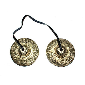 BEAUTIFUL TIBETAN BUDDHIST HEART CHAKRA TINGSHA CYMBALS REIK, I SPACE CLEARING