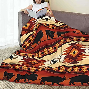 Western Aztec Ultra-Soft Flannel Fleece Blanket Art Print Throw for Couch/Living Room/Warm Winter Cozy Plush Throw Blankets for Adults Or Kids