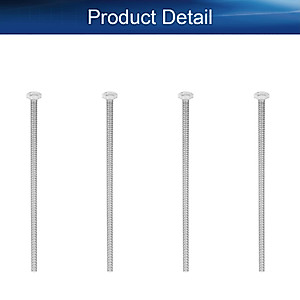 Bettomshin 4Pcs M6 x 140mm Hex Bolts, 304 Stainless Steel 1mm Thread Pitch Fully Threaded Metric Hex Head Screw Bolts, Hexagon Screw Bolt, Hex Tap Bolts, Silver, A2-70 (Overall Size 144x10x10mm)