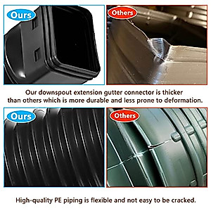 Retractable Rain Gutter Drain Downspout Extender Roof Drain Hose Drain Extender Drain Pipe Extension Connector Drain Connection Telescoping Extension Hose Accessories for Home Improvement(Black)