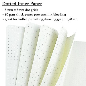 AOU A5 Dotted Bullet Journals Dot Grid Aesthetic Spiral Notebooks Paper Pad for Note Taking 2-Pack 200 Pages Writing Notepads for School 8.3" x 5.7" with 2 Gift Black Ink Gel Pens