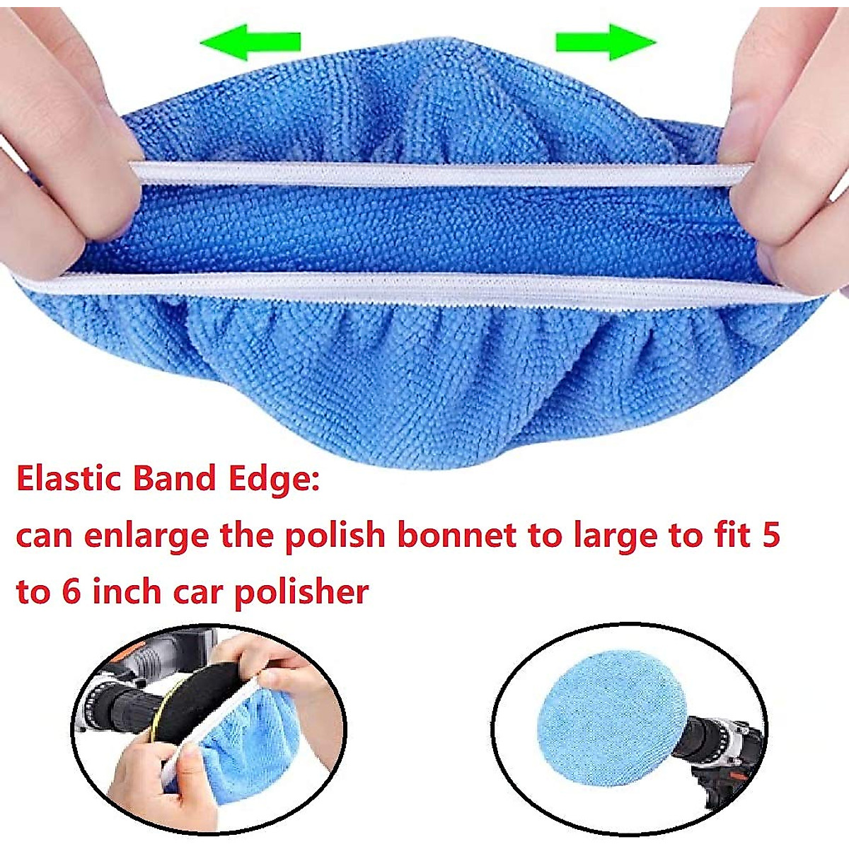Buffer Bonnets for 5 to 6 inch, 8pcs Buffing Pads Bonnets, Polishing Bonnets 5-6 inch, Buffing Bonnets, Microfiber Bonnets, for 5-6inch Orbital Buffer Polisher (5-6inch-8pcs 4colors)