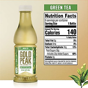 Gold Peak Sweetened Green Iced Tea Drink, 16.9 fl oz, 6 Pack