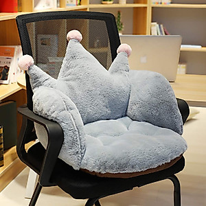 Crown Seat Cushion Soft Warm Comfortable Seat Pad Cushion for Support Waist Backrest Non-Slip Plush Pad Pillow for Home Office Chair Car Seat