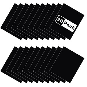 HTVRONT Black HTV Heat Transfer Vinyl Bundle: 20 Pack 12" x 10" Black Iron on Vinyl for T-Shirt, Black Heat Transfer Vinyl for Cricut, Silhouette Cameo or Heat Press Machine