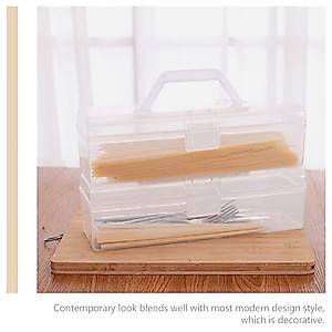 Zerodeko 4pcs Boxes Portable Storage Box Clear Plastic Organizer Plastic Storage Bin Food Storage Container Utensil Accessories Clear Container Multifunction Student Tool Box Pp