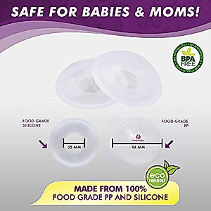 Breast Shell & Milk Catcher for Breastfeeding Relief (2 in 1) Protect Cracked, Sore, Engorged Nipples & Collect Breast Milk Leaks During The Day, While Nursing or Pumping (2 Pack)