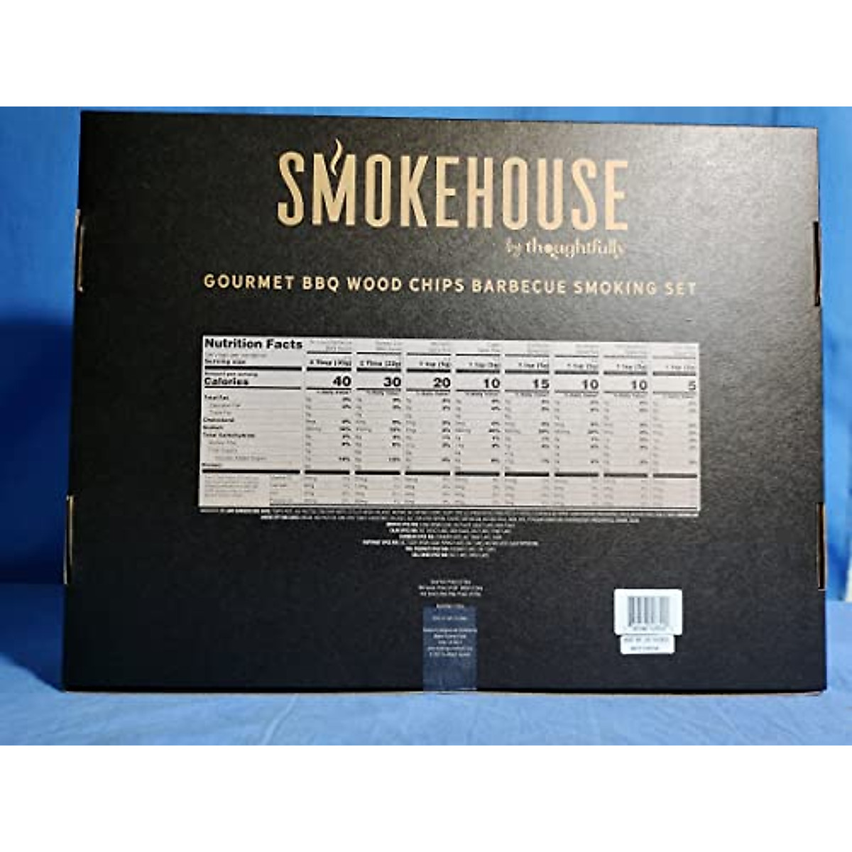 Smokehouse by Thoughtfully, Smoking BBQ Grill Set, Includes 3 Types of Wood Chips, Smoker Box, 2 Sauces and 6 Rubs, Thermometer, Tongs and Grill Guide