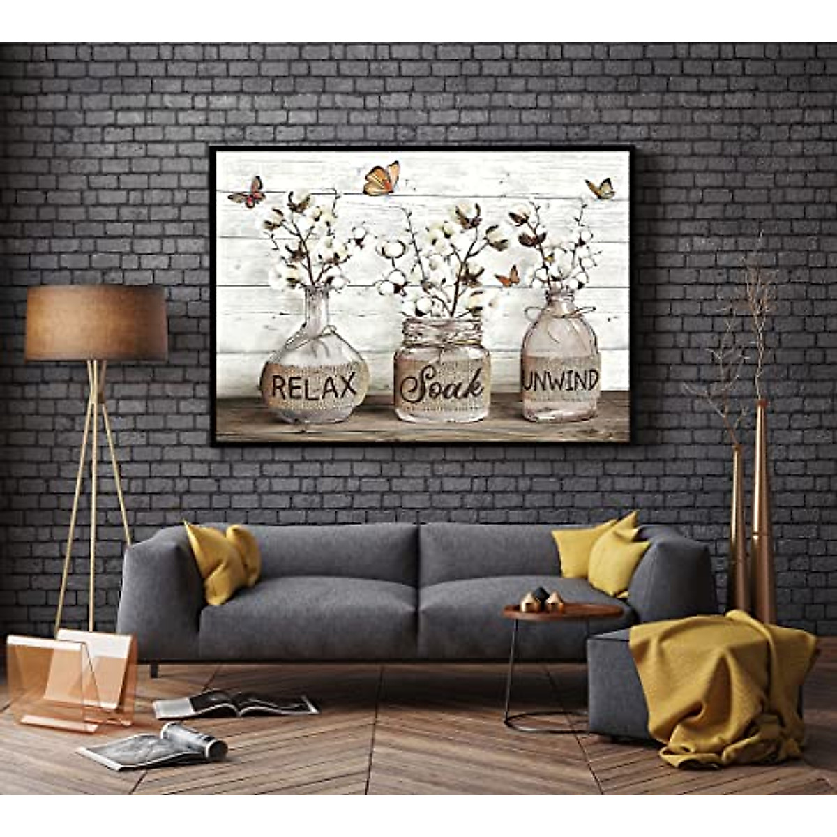 KINPLUB Farmhouse Diamond Painting Kits for Adults, Cotton Flower with Vase 5D Diamond Art Kits, DIY Full Round Drill Gem Art, Coutryside Home Wall Decor 12 x 16 Inch