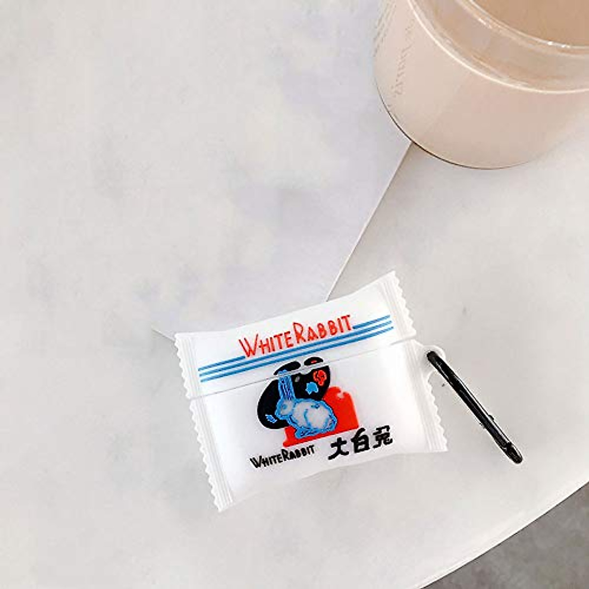 ICI-Rencontrer 3D Cute Fun Rabbit Pattern Candy Design Airpods Pro Case Creative Sweet Wireless Charging Headset Accessories Soft Silicone Anti-scratch Protector With Hook