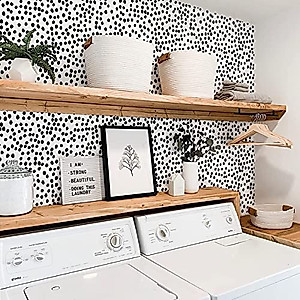 Jeweluck Black and White Wallpaper Peel and Stick Wallpaper Dot Contact Paper 17.7inch×118.1inch Modern Black Contact Paper Peel and Stick Polka Dot Wallpaper Removable Wallpaper for Bathroom Vinyl