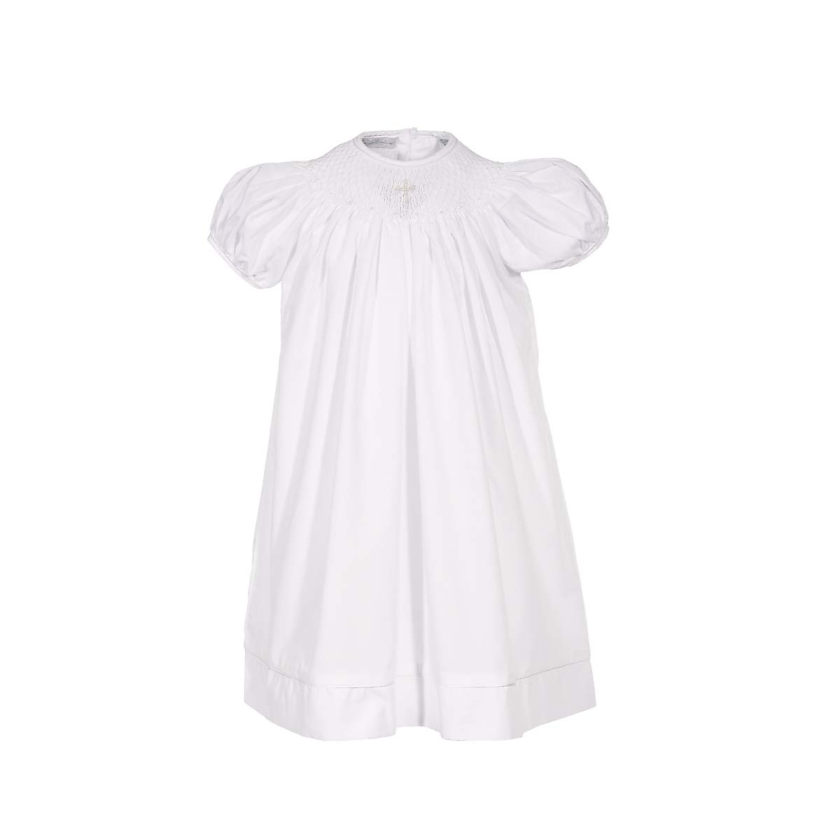 Hand Smocked Baptism Dresses for Baby Girls Christening Dresses for Baby Girl Pearl Cross Bishop Dress Baby Girls' Christening Clothing Baby Girl Baptism Dress with Bonnet White