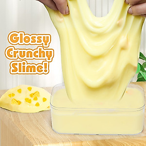 XILYPELY Butter Slime Kit Clear Crystal Putty Slime Kit for Girls, DIY Sensory Stress Relief Toys, Soft Non-Sticky and Glossy Crunchy Bubble Slime Supplies, Surprise Birthday Party Favors