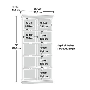 Sauder Barrister Lane Tall Bookcase, Iron Oak finish