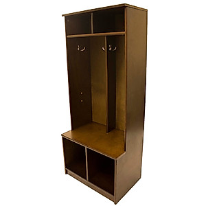 Little Partners Locker Cabinet Cubby Organizer, Learn 'N Store Wooden Classroom Cubbies Compartment Lockers for Storage of Toddlers and Kids Coats, Equipment, Backpacks (Espresso)