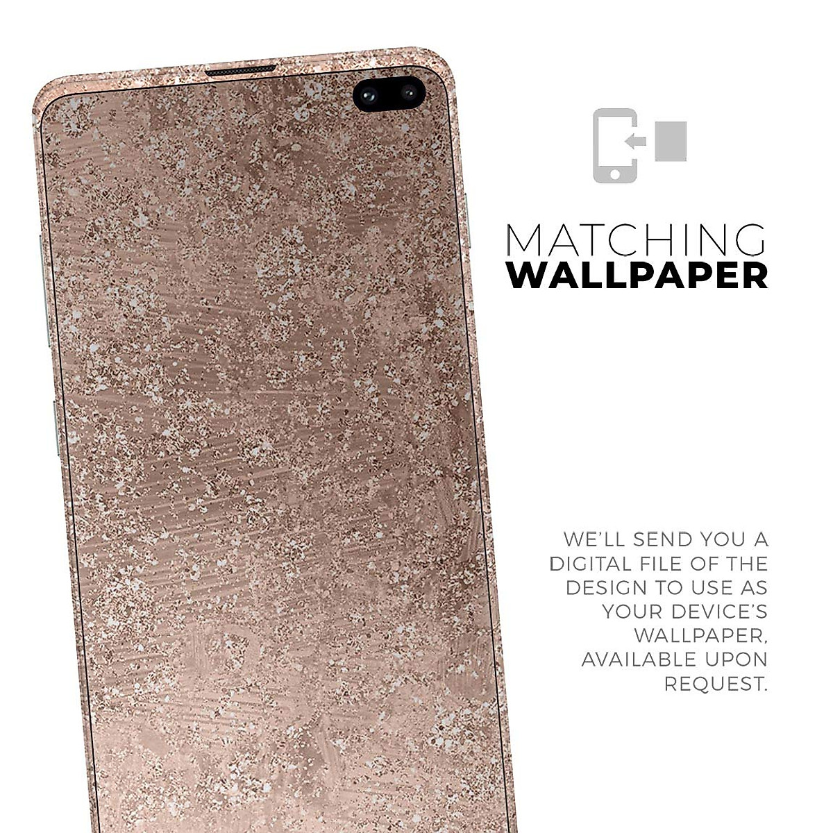 DesignSkinz Rose Gold Scratched Protective Vinyl Decal Wrap Skin Cover Compatible with The Samsung Galaxy S20 (Screen Trim & Back Glass Skin)