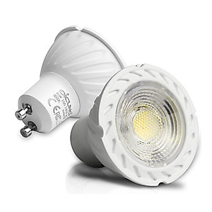 DiCUNO GU10 LED Light Bulb, 60W Halogen Bulbs Equivalent, 6W 600LM, 6000K Daylight White,100V-240V Non-dimmable GU10 Mr16 LED Bulbs, 10-Pack.