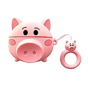 Pig Airpods Pro Case,Cute 3D Funny Cartoon Pig Character Silicone Airpod Pro Cover,Kawaii Fun Lovely Design Skin,Cases for Girls Kids Teens Boys Air pods Pro (Pig)