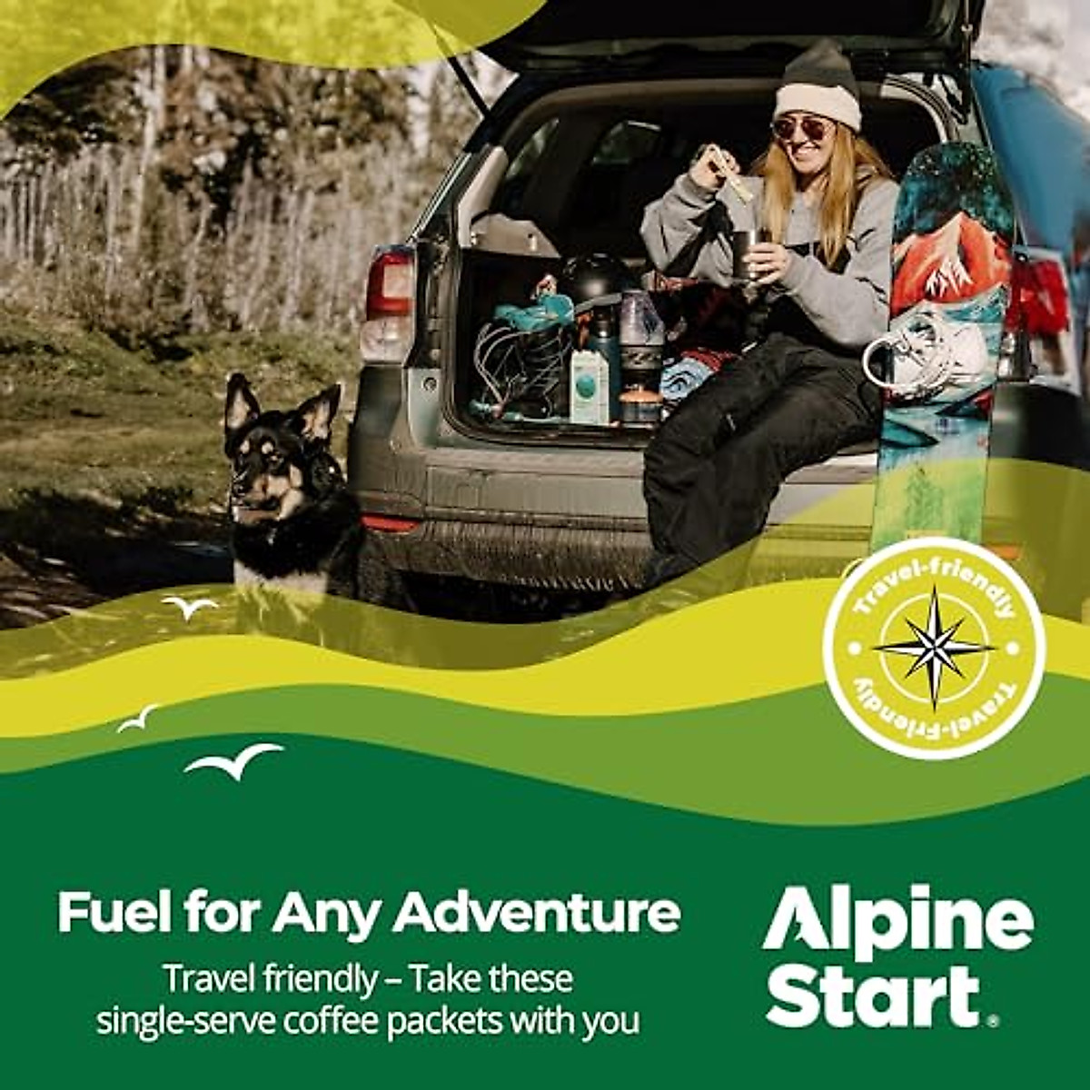 Alpine Start Premium Instant Coffee, Medium Roast Coffee, Original Blend Arabica Coffee, Dairy, Soy & Gluten Free, 8 count, 0.74 oz (Pack of 1)