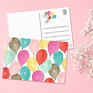 Sweetzer & Orange Happy Birthday Postcards Pack (60 Post Cards) 4x6” Postcards for Kids and Adults. 300gsm Note Cards. Happy Birthday Cards Assortment Greeting Cards. Blank Birthday Cards