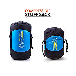 ZOOOBELIVES 10 Degree F Hydrophobic Down Sleeping Bag for Adults - Lightweight and Compact 4-Season Mummy Bag for Backpacking, Camping, Mountaineering and Other Outdoor Activities – Alplive D1500