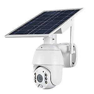 EVERSECU Wireless Solar Powered 2.4Ghz WiFi PTZ Security Camera with Rechargeable Battery Outdoor Home Surveillance, 2-Way Audio, Wire-Free Support Cloud/Local SD Storage, Outdoor Weatherproof