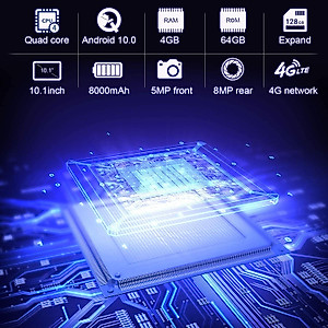 AOYODKG Tablet 2 in 1, 10.1 inch Android 10 Tablet with Keyboard, 4GB RAM 64GB ROM(128GB Expand), SIM 4G + WiFi, GMS Certified, IPS HD Display, OTG, Google Voice Assistants, AYO-G20 (Green)