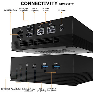 [Dual 2.5GbE NIC] Mini PC, Intel N5105(up to 2.9GHz) 16GB DDR4 RAM 256GB SSD Mini Desktop Computers, Office Mini PC Support 4K Triple Display, 6X USB, WiFi5, AZ51 Micro PC