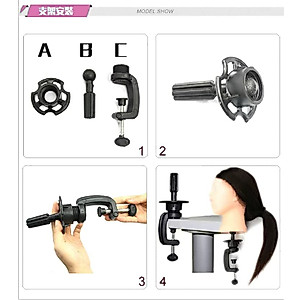 Mannequin Head with Hair 26" hair mannequin doll head hair styling manikin head Cosmetology Doll Head Multicolored Synthetic Fiber Hair（Table Clamp Stand Included)(Cherry Blossom four colors)