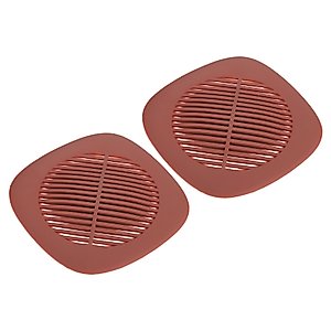 uxcell Hair Drain Catcher, 5.51inch Silicone Convex Tub Drain Covers Drain Protector with Handle Suction Cup for Kitchen Bathroom Balcony, Red 2Pcs