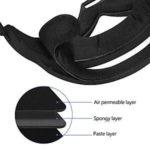 Eyglo Adjustable Head Strap for Oculus Quest 2 Elite Strap Replacement, Reduce Head Pressure and Enhanced Support, Comfortable Full Coverage(K6 Black)