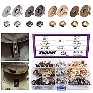 Swpeet 40 Sets 18mm Round Strong Magnetic Button Clasps Snaps, Metal Fastener Clasps Gold Silver Bronze Black DIY Craft Sewing Knitting Buttons Sets for Sewing, Purses, Bags, Clothes, Leather