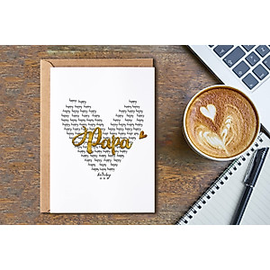 EruditeGifts Papa Birthday Card - Birthday Card For Papa - Inside Papa Heart - Happy Birthday Card - Miss You Card For Papa, 5 x 7 inches