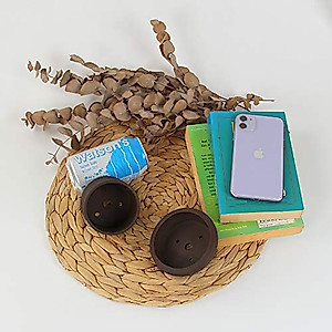 Happy Bonsai 2 pc 3.1" + 3.7" Unglazed Round Ceramic Succulent Planter Pot Set