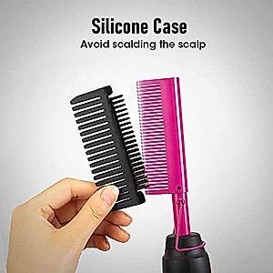 Electric Hot Comb for Wigs, Straightening Comb, Plug-In Hair Straightener for Black Hair