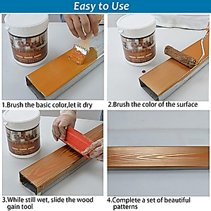 Wood Grain Tool, 9pcs Fake Wood Grain Roller Paint Brushes Rubber Graining Tool Paint Look Like Wood DIY Painting Tools for Walls Floors Room Decoration