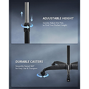 CO-Z Professional Adjustable Hooded Stand-Up Hair Bonnet Dryer with Timer Swivel Caster Rolling Base for Beauty Salon or Home Use