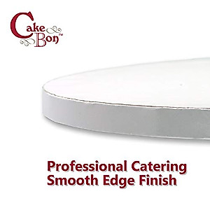 Cakebon Cake Drums Round 10 Inches - (White, 12-Pack) - Sturdy 1/2 Inch Thick - Professional Smooth Straight Edges