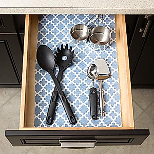 DII Fridge & Shelf Liner Collection Non-Adhesive, Cut to fit, Machine Washable, 12x20, Stonewash Blue Lattice, 2 Piece